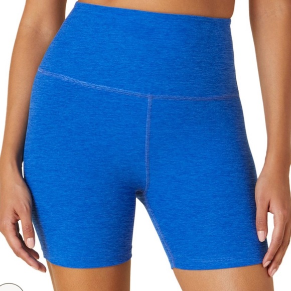 Beyond Yoga | Shorts | Beyond Yoga Spacedye Keep Pace Biker Shorts Xs Azure Blue Heather | Poshmark